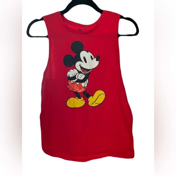 Disney | Tops | Disney Mickey Mouse Tank Top Size Medium Shiny | Poshmark